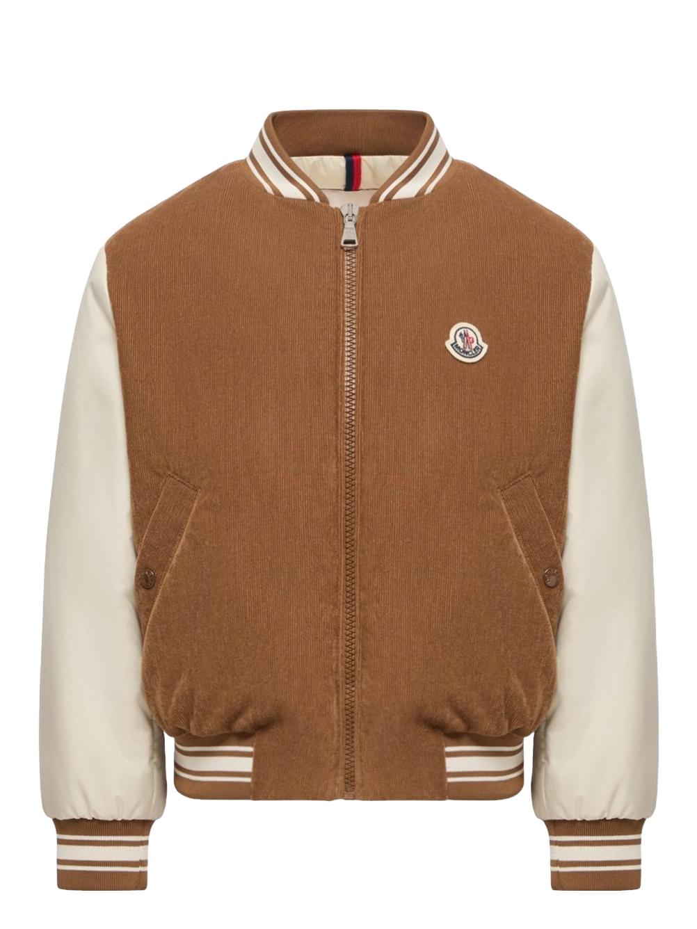 MONCLER Moncler Corduroy Bomber Jacket with Contrasting Sleeves